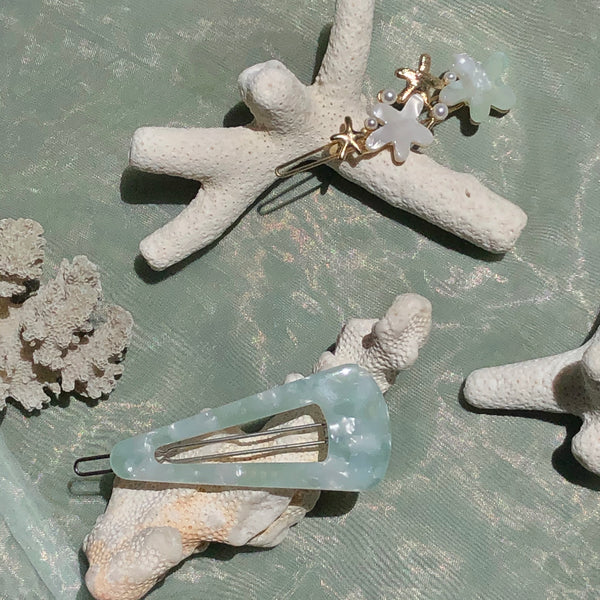 The Aegean Shell Hair Slides by Veronique – Emporium of the Modern Man